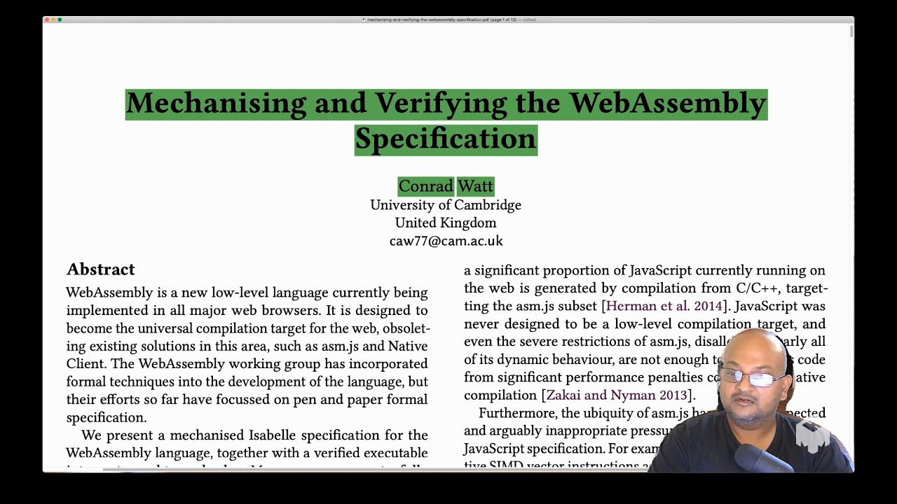 Read a paper: Verifying the WebAssembly Specification