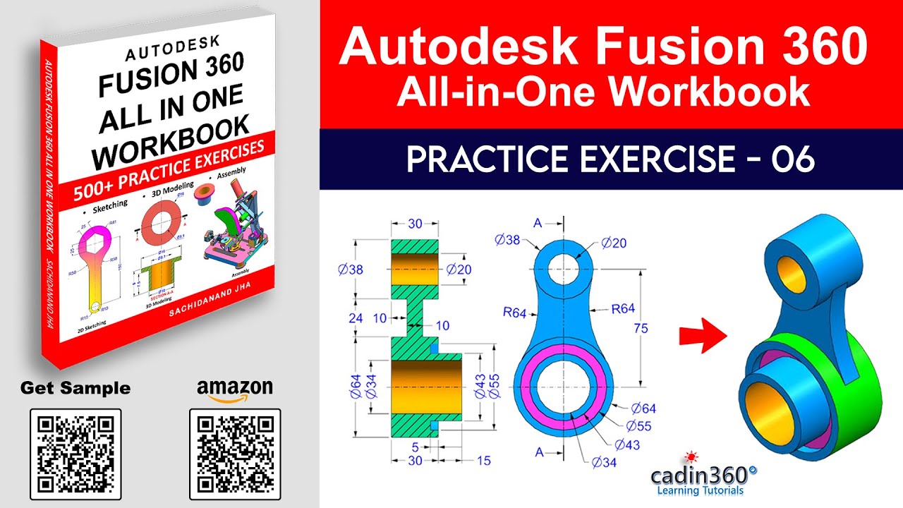 Fusion 360 Tutorial for Beginners – Exercise #6 | 3D Modeling from 2D Drawing - Day 6