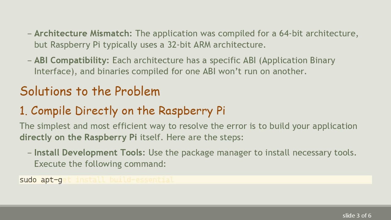 Solving the cannot execute binary file: Exec format error on Raspberry Pi