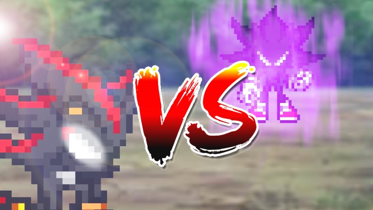 dark sonic vs dark shadow sprite animation battle