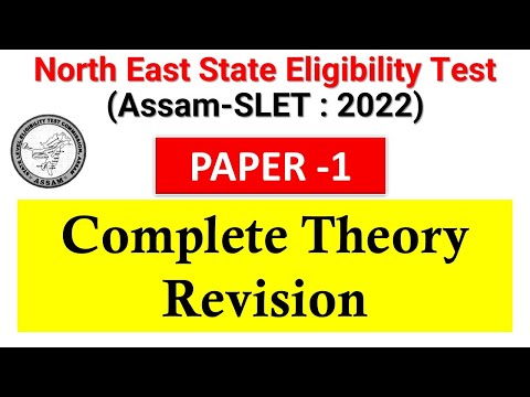 Assam SLET | Complete Theory Revision of Entire Syllabus in 1 video | NE SET 2022 Paper 1 Dr.Trupti