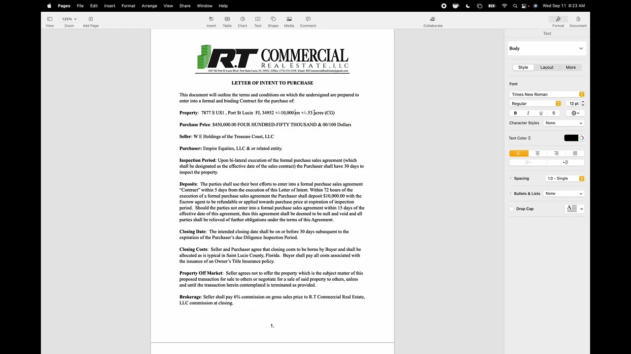 RT Commercial How to Complete an LOI