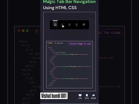 magic tab bar navigation using HTML CSS ☠️😱 cool tab menu 😎🥶