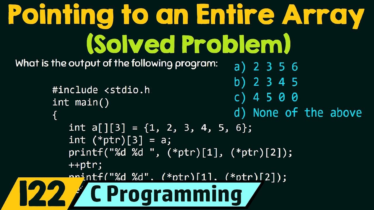 Pointer Pointing to an Entire Array (Solved Problem)