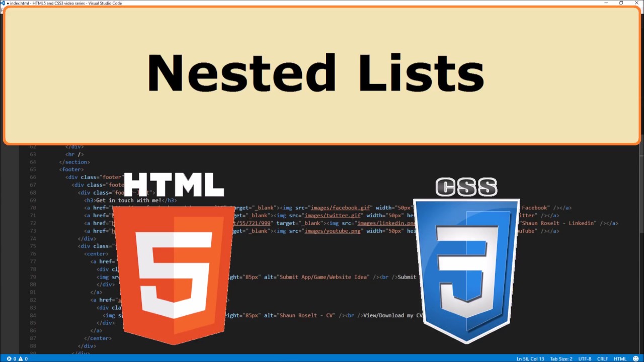 HTML5 and CSS3: 5 - Nested Lists