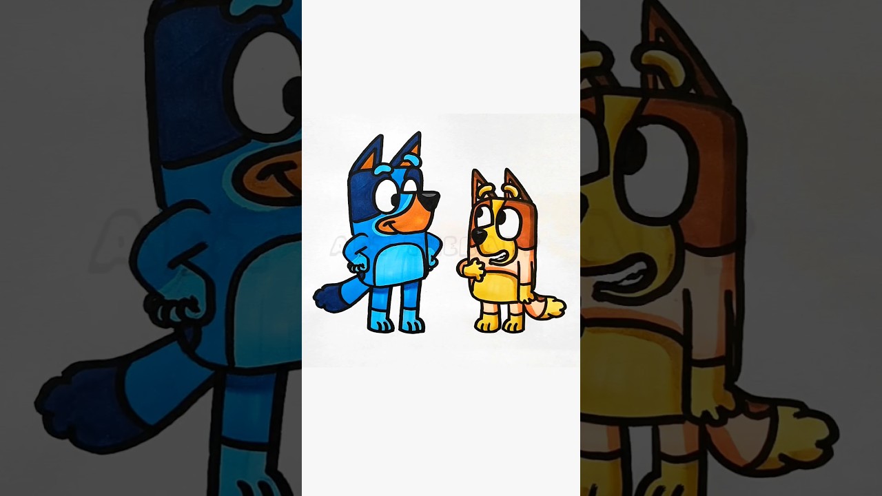 Bluey and Bingo drawing