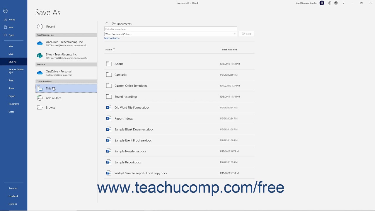 Word 2019 and 365 Tutorial Creating Personal Templates Microsoft Training