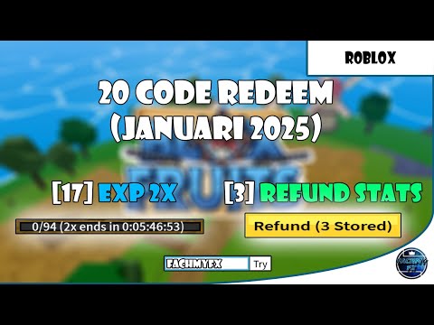 20 Kode Redeem Blox Fruits (Double Exp + Refund Stats) Terbaru 2025 #roblox
