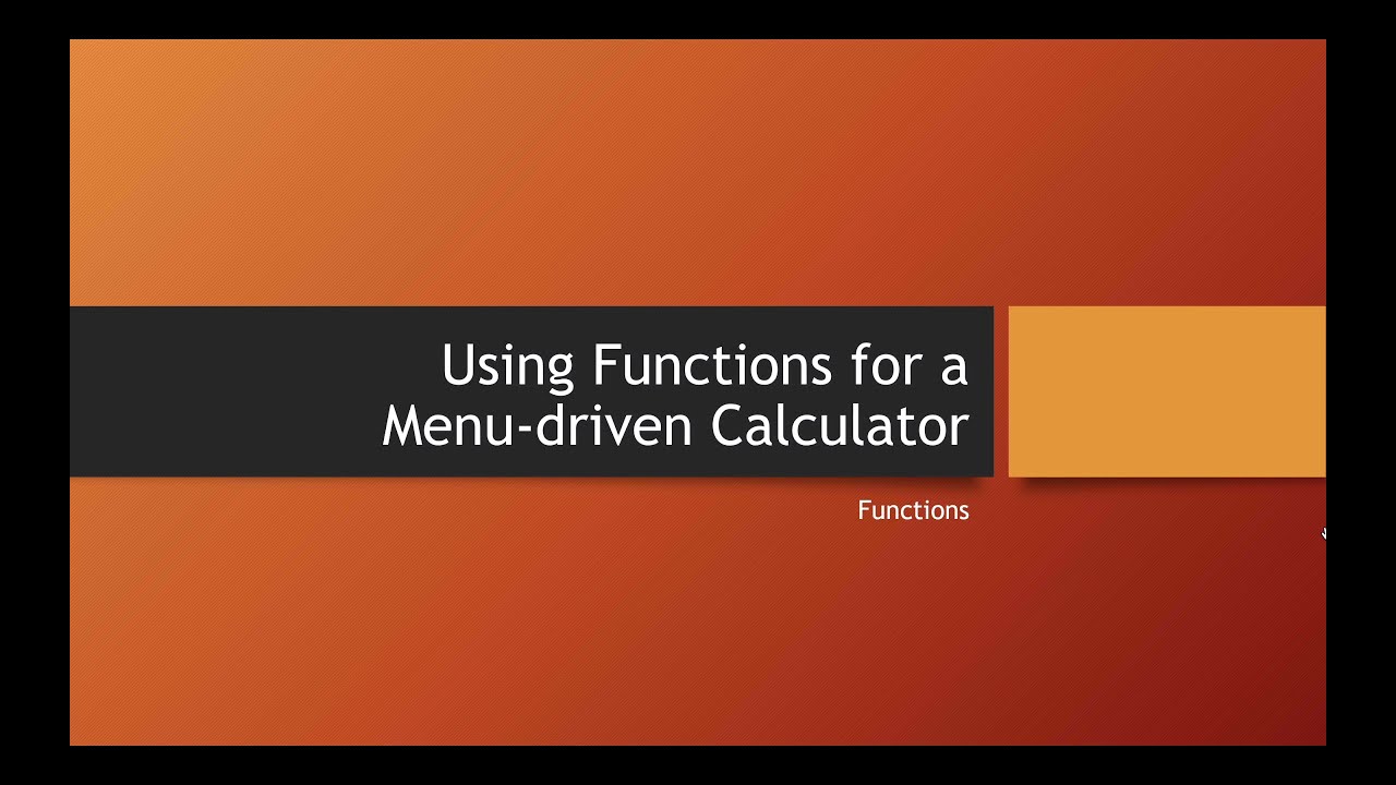 Menu-driven Calculator in Java