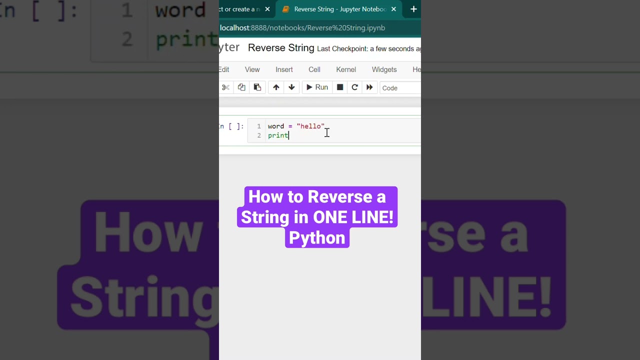 How to Reverse a String in One Line in Python #shorts #python #programming #coding
