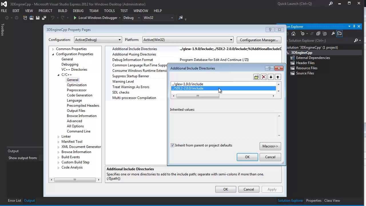 Compiling the C++ 3D Engine code