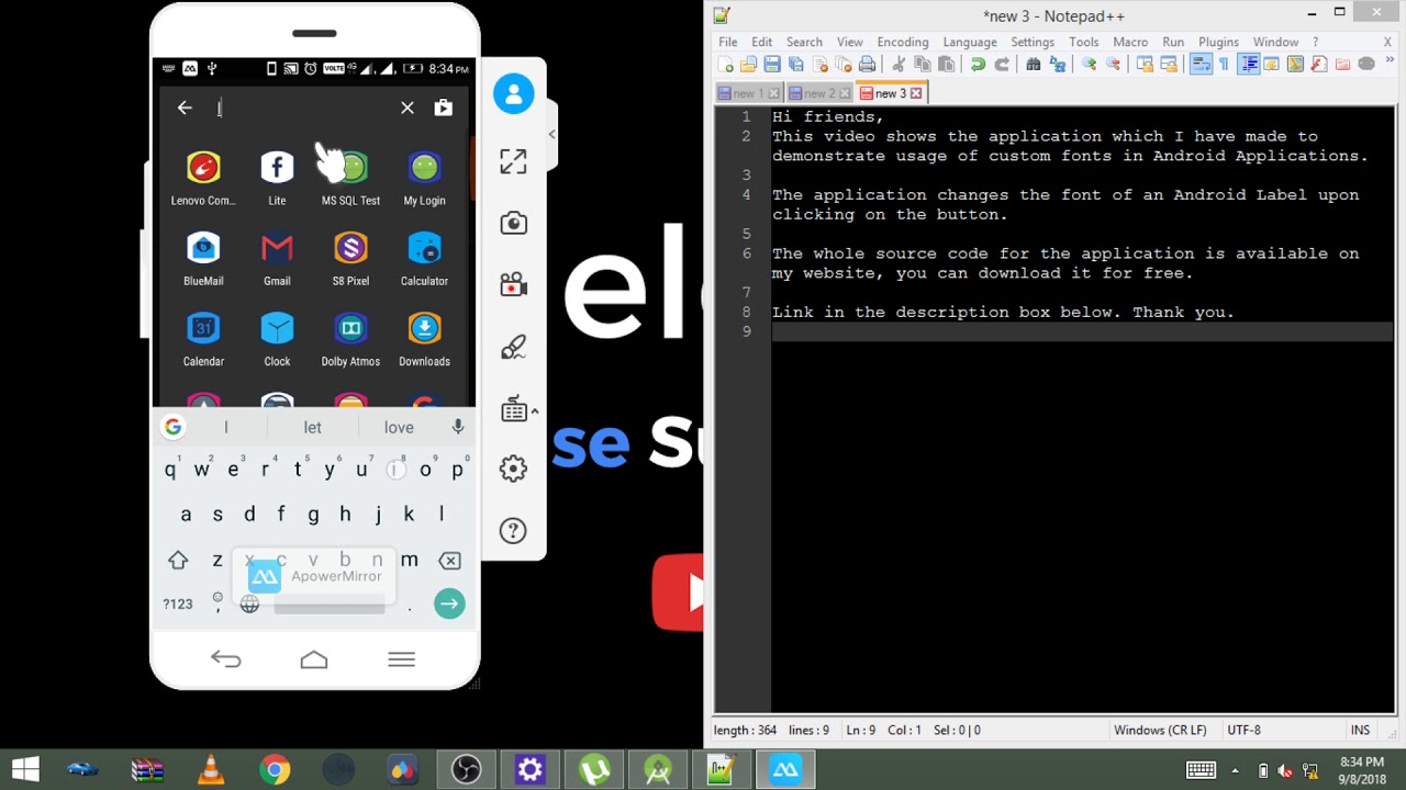 Android Using Custom fonts typeface in application. Download Source code