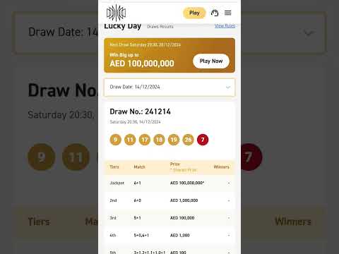 The UAE lottery 14.12.2024 live