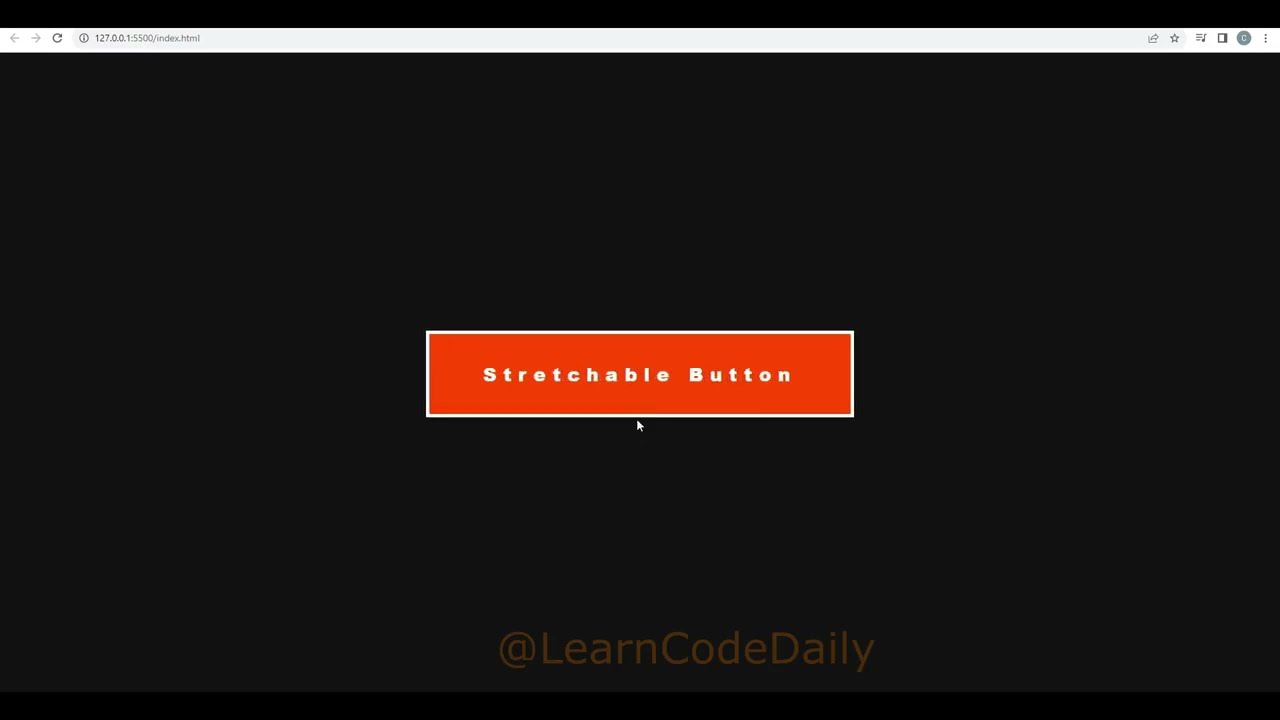 Stretchable Button Using HTML & CSS || Button Stretch on Hover  || Hover Effect || @LearnCodeDaily