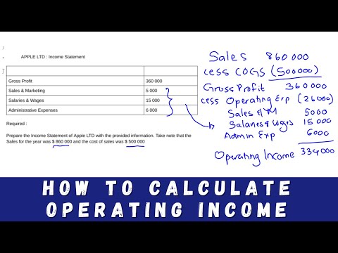 How to calculate OPERATING INCOME // OPERATING EXPENSES