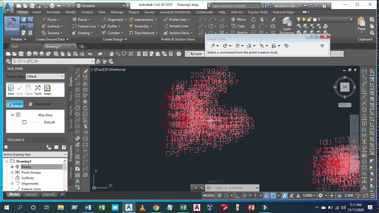 How to Total station survey data process into Auto CAD civil 3D