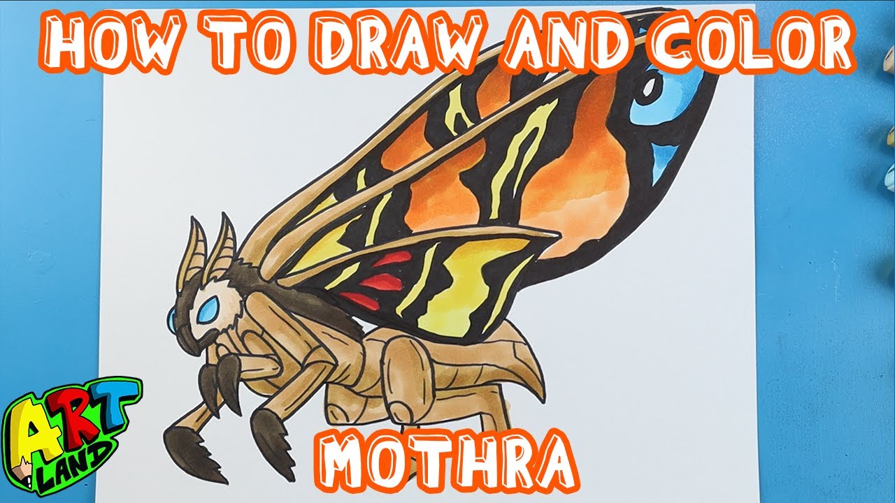 How to Draw and Color MOTHRA!!!