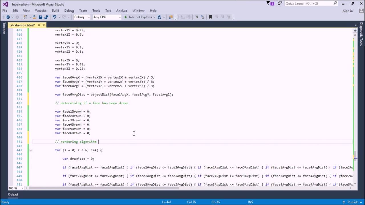 How to Draw a Rotating Tetrahedron in HTML Javascript Canvas 2D