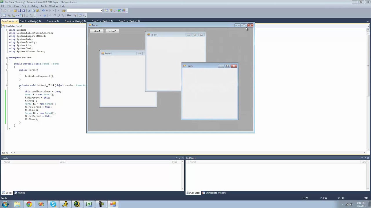 C# Beginners Tutorial - 88 - Multi Document Interface MDI