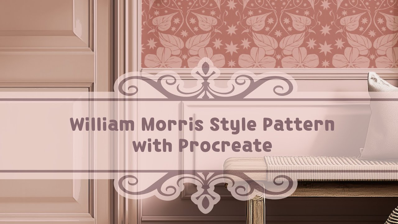 Procreate Lino Print Repeat Pattern Tutorial + Free William Morris Inspired Colour Palette