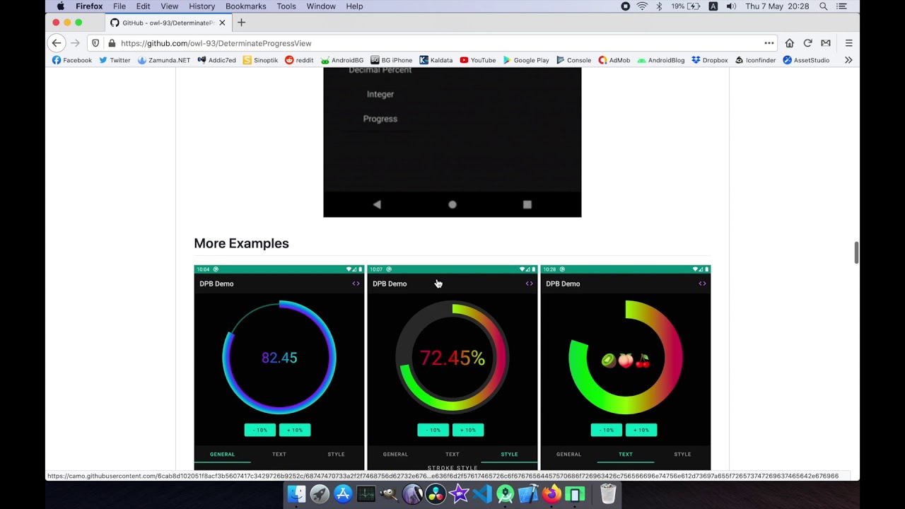 Using DeterminateProgressView library in Android Studio