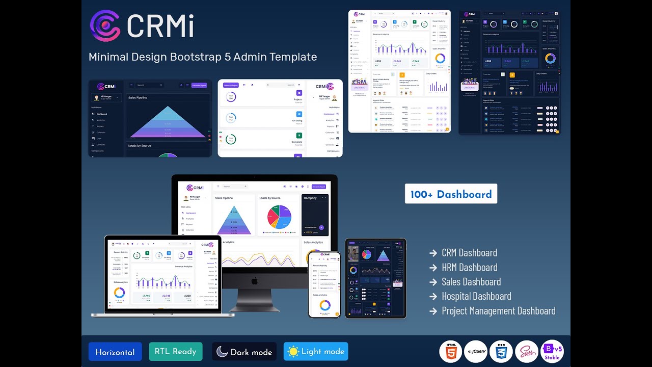 CRMi – Responsive CRM Admin Dashboard Template With UI Framework