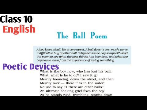 The ball poem poetic devices class 10 english