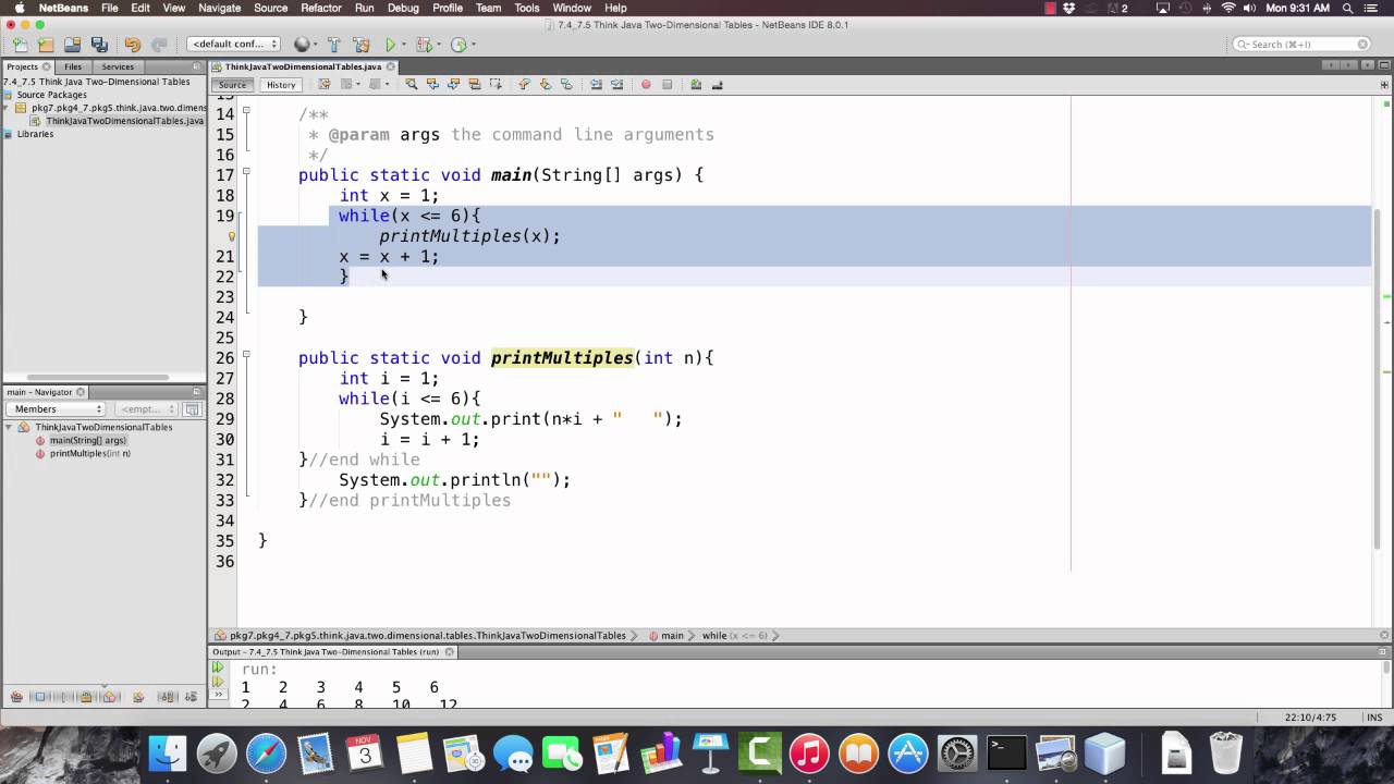Think Java 7.5 - 7.8 Two-Dimensional Tables