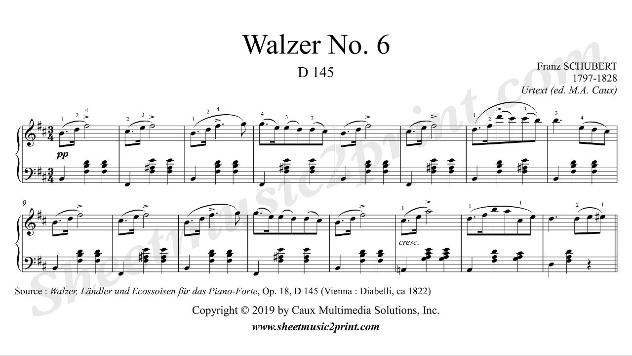 Schubert : Waltz No. 6, Op. 18, D 145