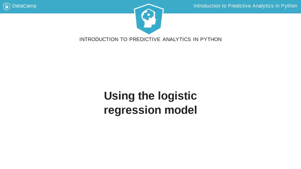 Python Tutorial : Using the logistic regression model