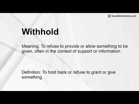 Withhold Meaning