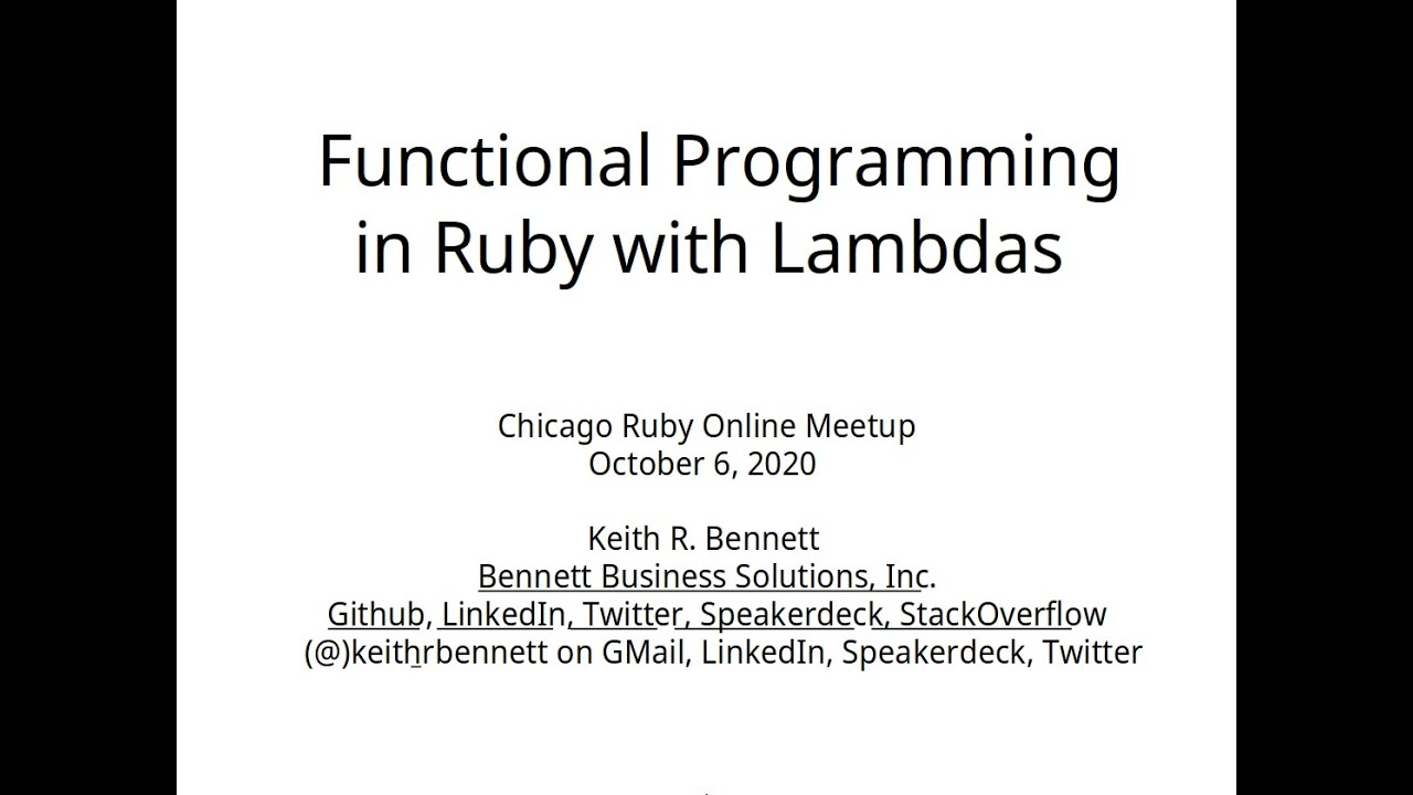 Functional Programming in Ruby with Lambdas