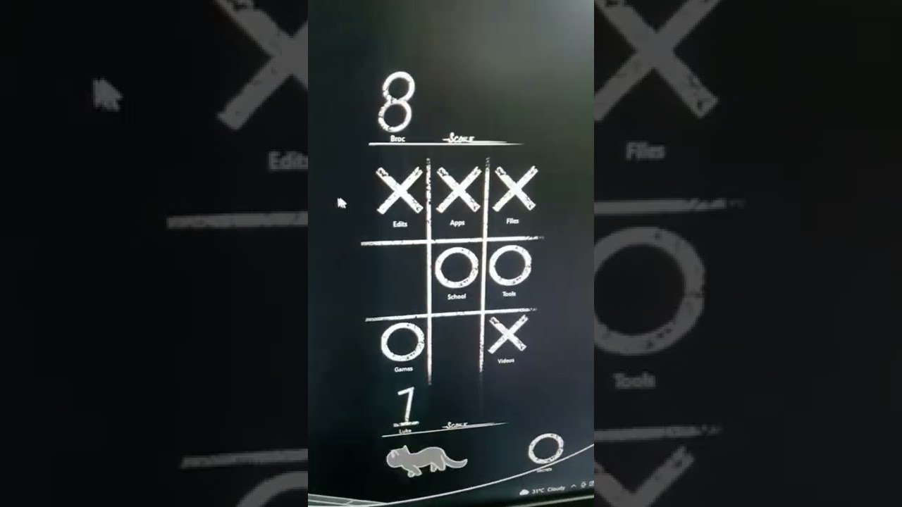 Playable Tictactoe Desktop Wallpaper! Free download link in description 😂