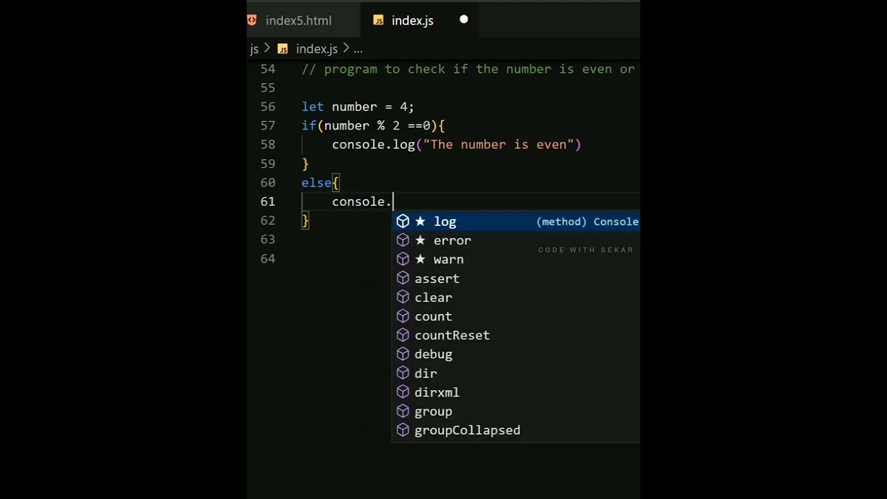 Even Odd Number in JavaScript program #coding #js