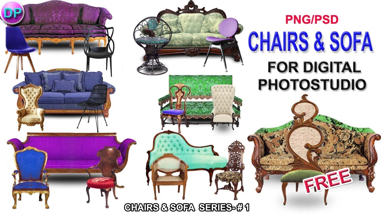 PNG, PSD CHAIR AND SOFA FILE FOR DIGITAL PHOTO | CHAIR FOR PHOTOGRAPHY | SOFA FOR PHOTOGRAPHY