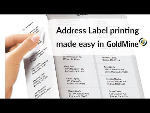 HOW TO PRINT ADDRESS LABELS - From a CRM system like GoldMine