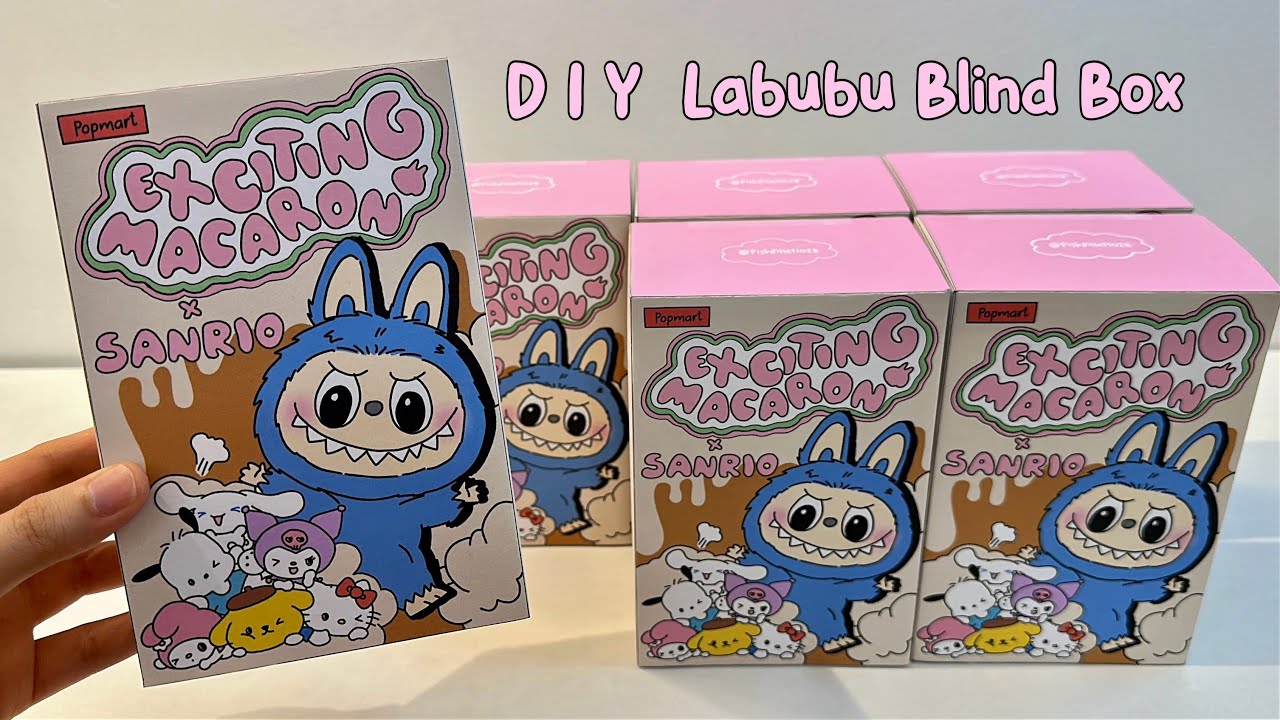 [💸paper diy💸] LABUBU x SANRIO BLIND BOX unboxing! | How to make a blind box tutorial | asmr