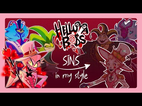 Drawing HELLUVA BOSS 7 DEADLY SINS in MY STYLE!