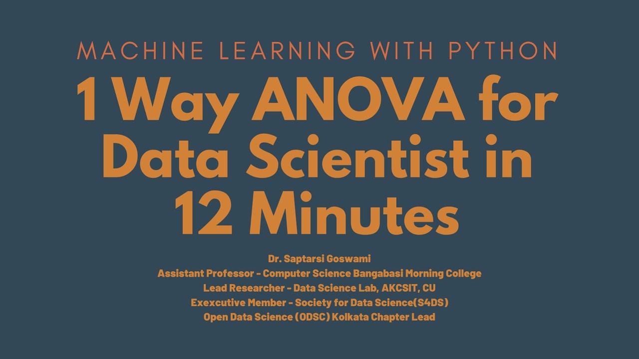 1 Way ANOVA for Data Scientist