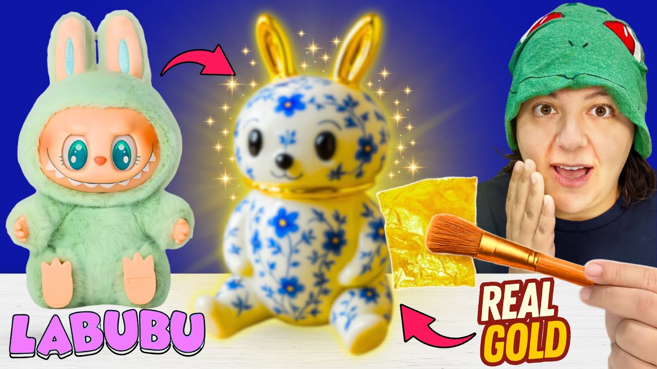 I Turn $10 Labubu Into 24K Gold $2000 Sculpture