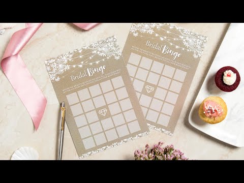 Rustic Bridal Shower Games|Set of 7 Games, 30 Sheets Each Thick Cardstock Wedding Kraft Theme Cards