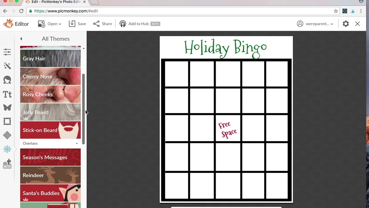DIY Holiday Bingo Printable