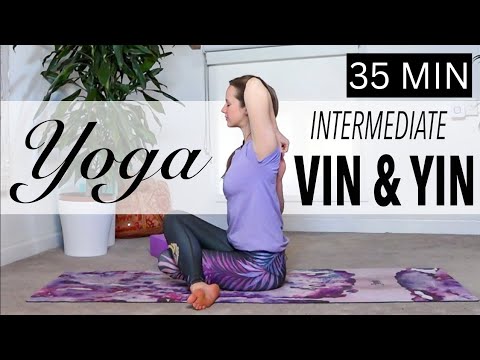 35 Min Vinyasa & Yin Full Body Yoga Flow - Intermediate Vin Yin Yoga Fusion (Minimal Cues Yoga)