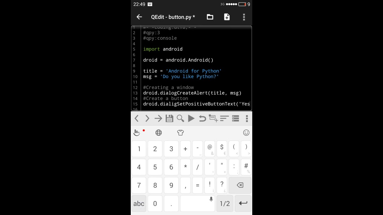 Python for Android - SL4A ( Button)