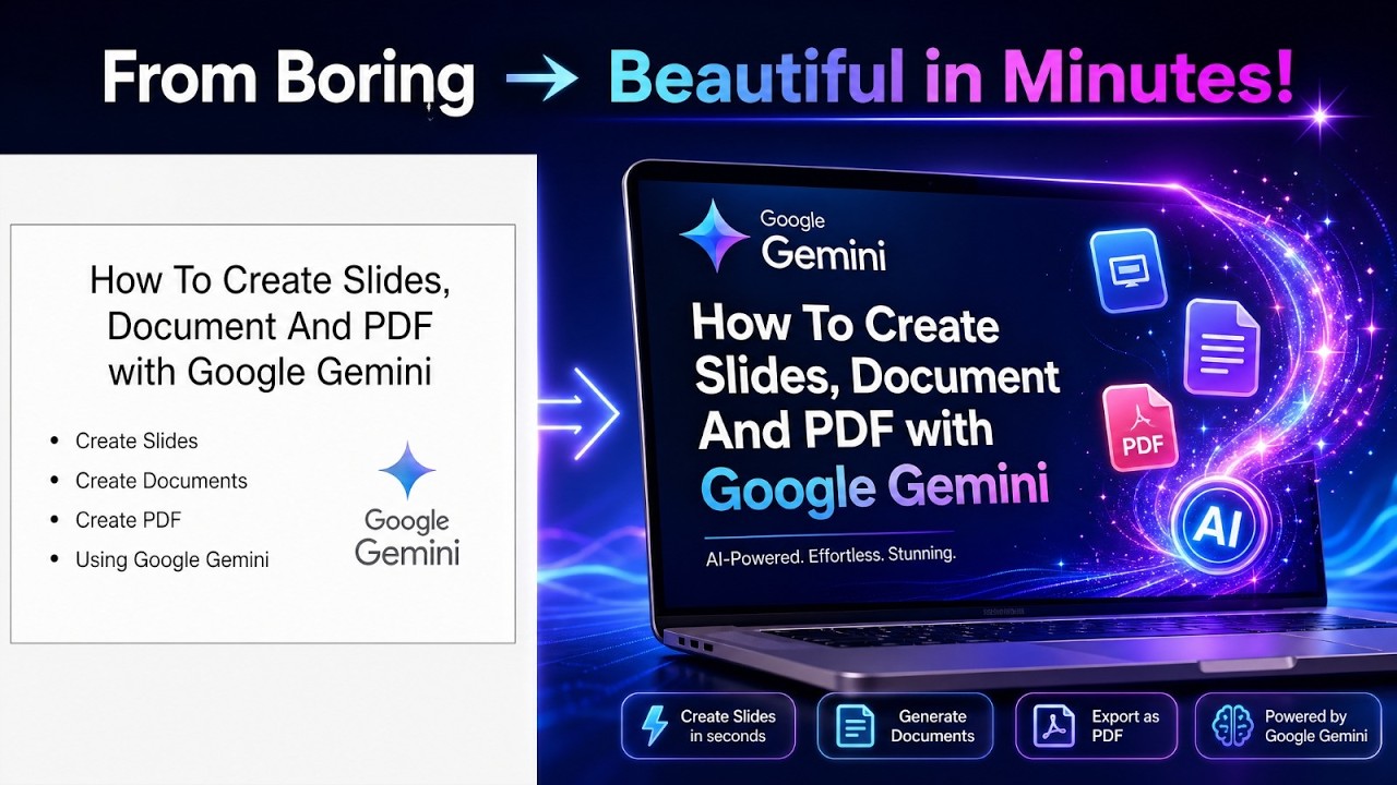 How to Create Beautiful Slides & Documents in Minutes Using Google Gemini (2026 Full Tutorial)