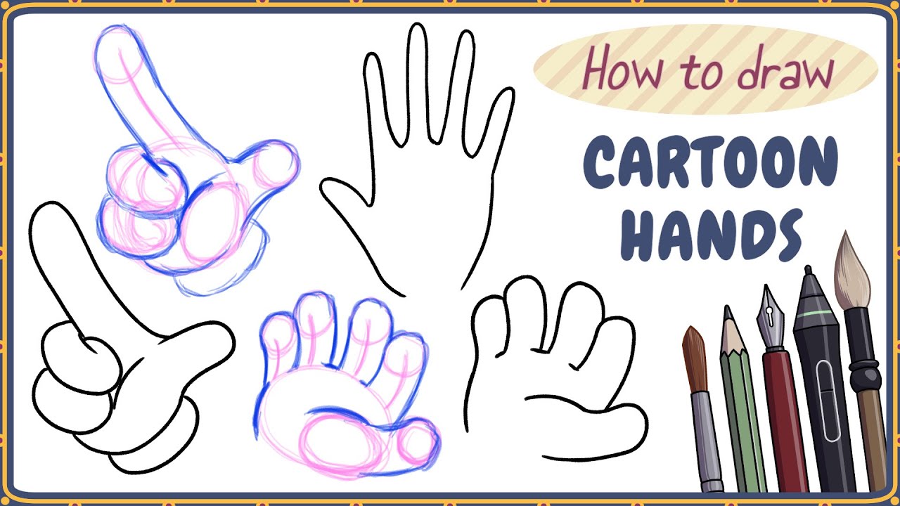 How to draw CARTOON HANDS - Step by Step Art Tutorial