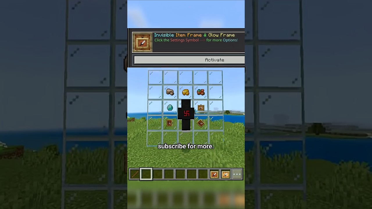 invisible item frame ! #minecraft #shorts