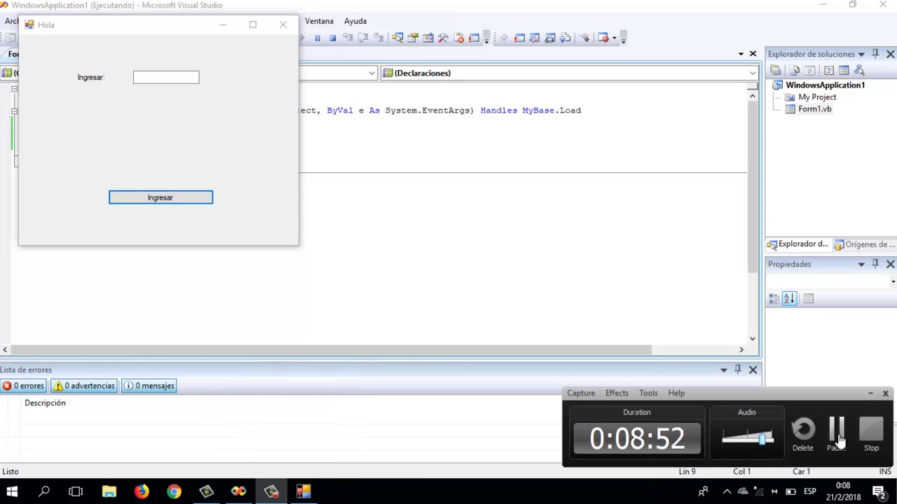 Iniciando en Programación visual Basic 2008