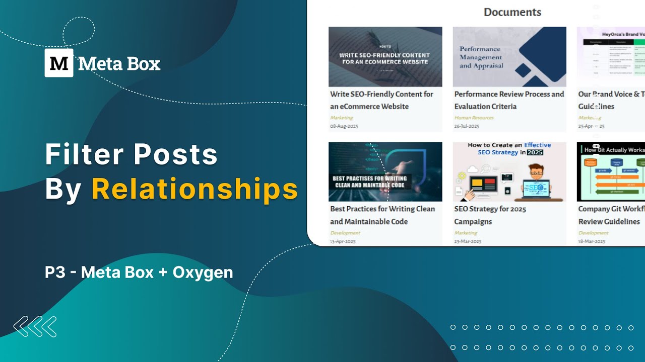 Filter Posts by Relationships - P3 - Meta Box + Oxygen| Meta Box Tutorial