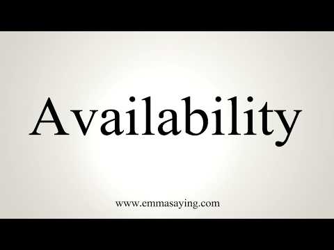 How To Pronounce Availability
